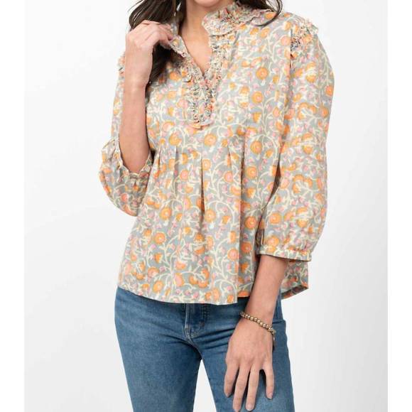ivy jane | Tops | New Ivy Jane Hazel Ruffle Top In Grey | Poshmark